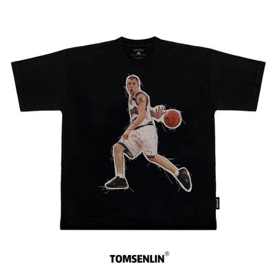 tomsenlin贾森·威廉姆斯白巧克力传球线毯贴布remake短袖蝙蝠袖