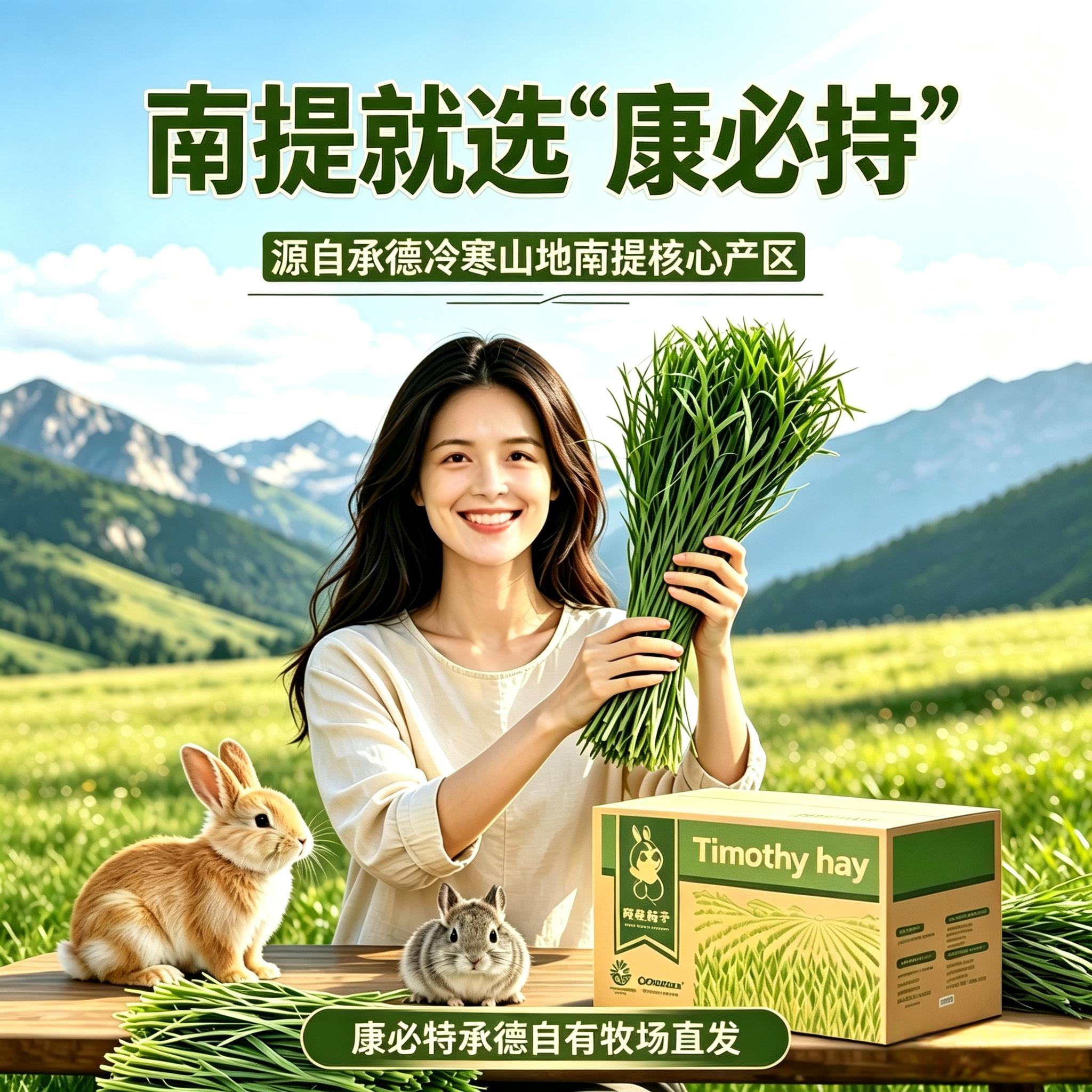 康必持烘干南提提摩西草兔兔龙猫荷兰猪豚鼠天竺鼠牧草干草粗纤维