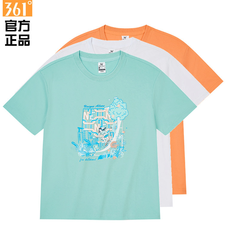 361度运动t恤衫女官方正品2023秋季新款女士运动跑步训练上衣短袖_虎窝淘