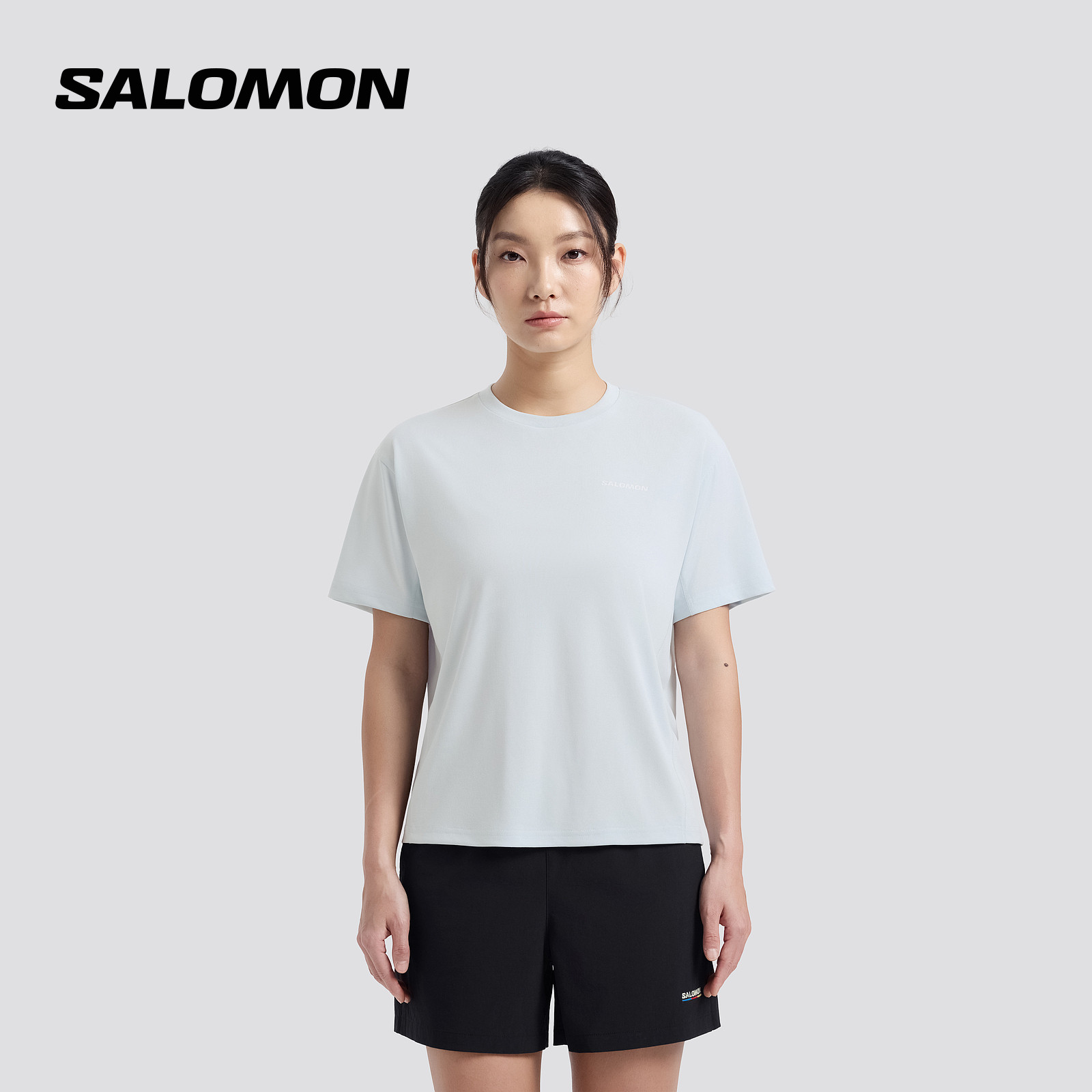 salomon萨洛蒙户外女款夏季潮流休闲短袖T恤AMPHI SHORT SLEEVE W