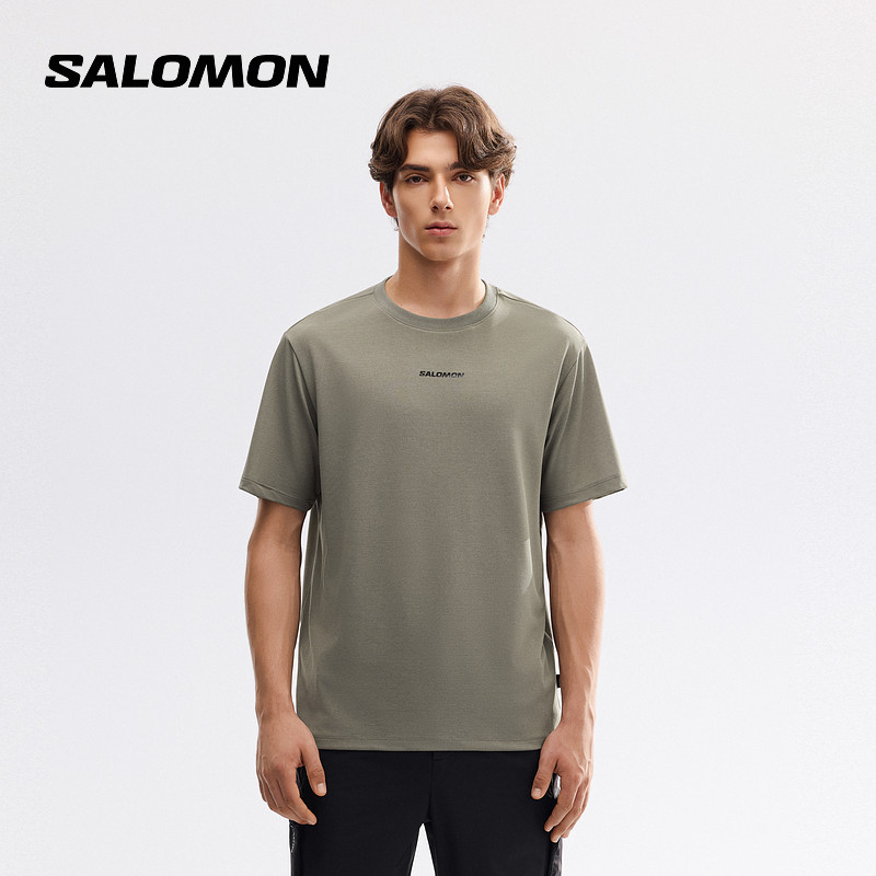 salomon萨洛蒙户外男款都市潮流短袖T恤轻便透气AMPHI POWER DRY