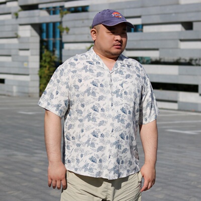 夏季新款男士国潮满印短袖衬衫