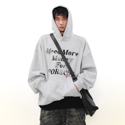 秋季美式复古珍珠宽松外套卫衣男