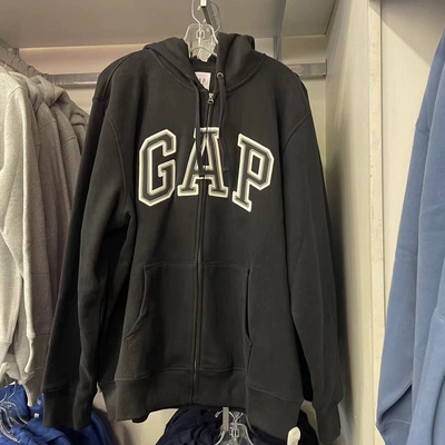 GAP情侣连帽抓绒拉链卫衣
