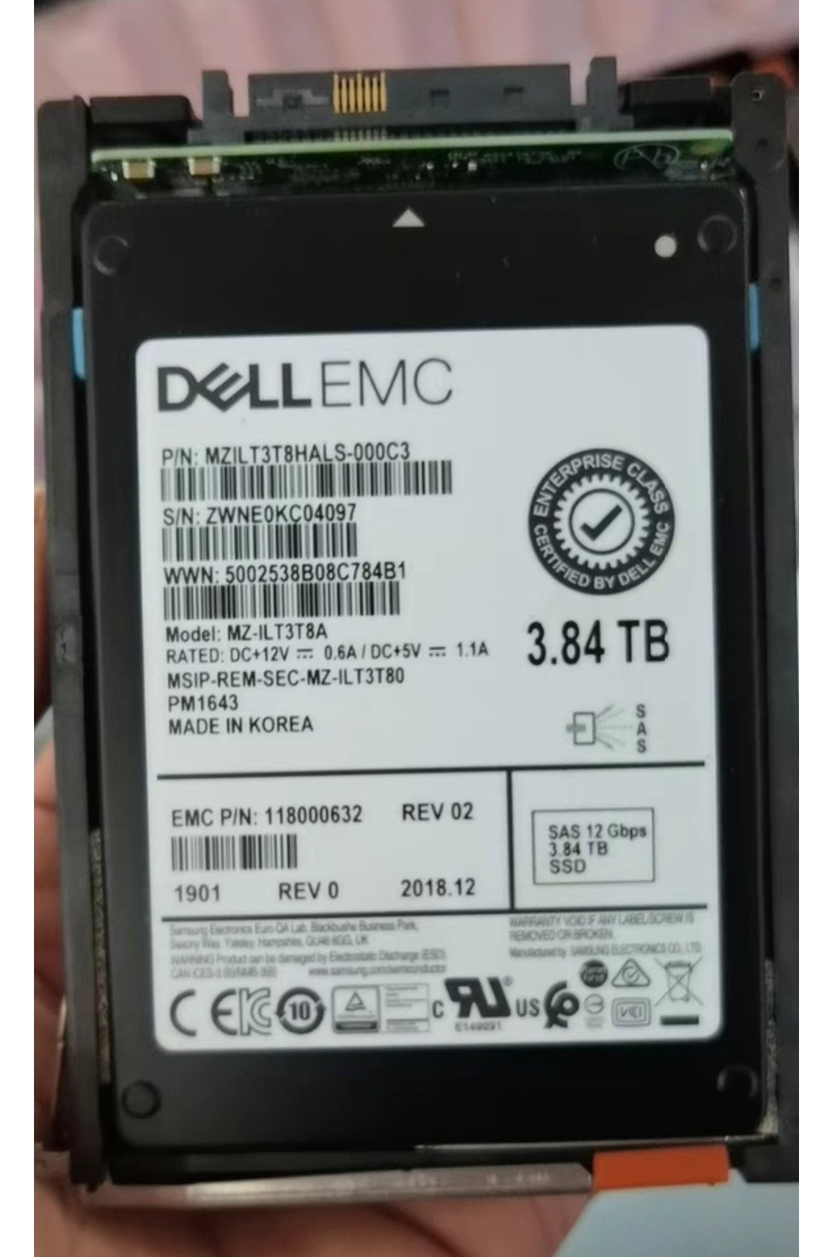 Dell EMC Unity 300 500 3.84T SAS存储硬盘118000633 118000632_虎窝淘