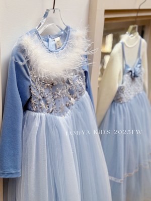 Jamiya女童连衣裙25秋冬儿童女孩冰雪奇缘冰雪公主裙生日礼服裙