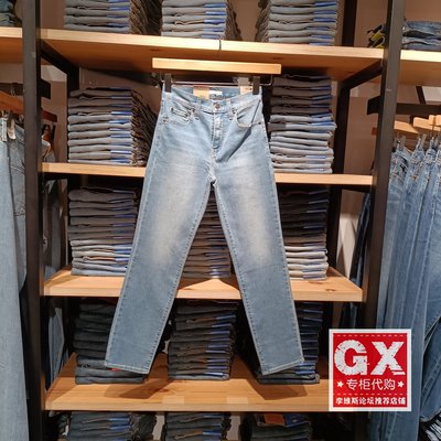 专柜正品Levis李维斯女士724高腰浅色修身直筒牛仔裤18883-0422