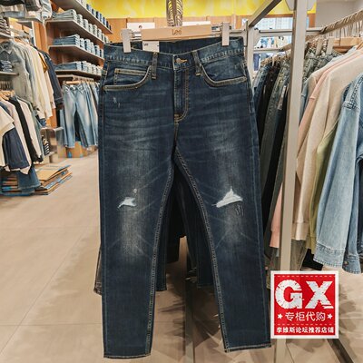 Lee专柜正品2024年春夏男士小直脚牛仔裤LMB241705100333-A05961