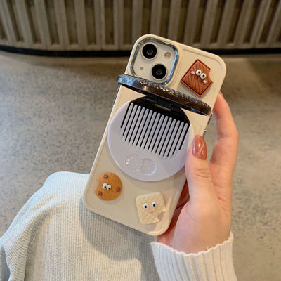 小红书立体饼干带梳子镜子Pura70Ultra畅享60x适用华为mate60手机壳畅玩30M女款90个性80se荣耀100pro套x50i+