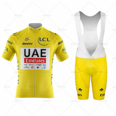 2024环法波加查黄衫领UAE阿联酋排汗速干公路车自行车紧身骑行服