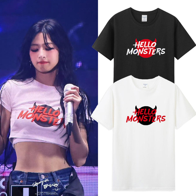 BABYMONSTER首尔演唱会HELLO MONSTER周边同款T恤上衣服纯棉短袖