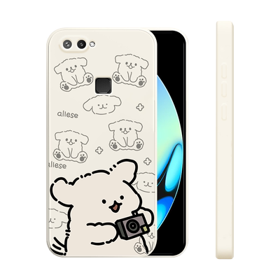 适用vivoX20手机壳新款vivo x9液态硅胶软壳x9s男女生viv0镜头全包x9splus防摔x20plus保护套卡通可爱拍照狗