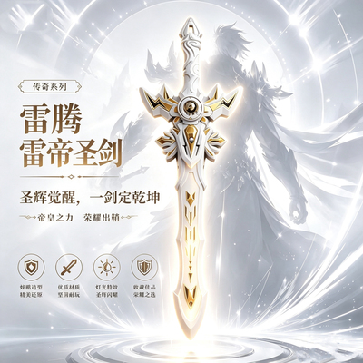 抖音同款雷帝激光剑二合一双刀流宝剑男孩双刃对插剑中剑发光玩具