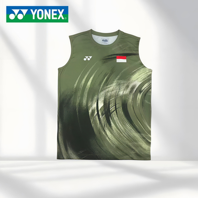 YONEX/尤尼克斯羽毛球服YY速干比赛训练文化衫运动无袖印尼-2851