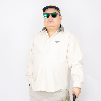 春季纯棉宽松大码男士长袖衬衫