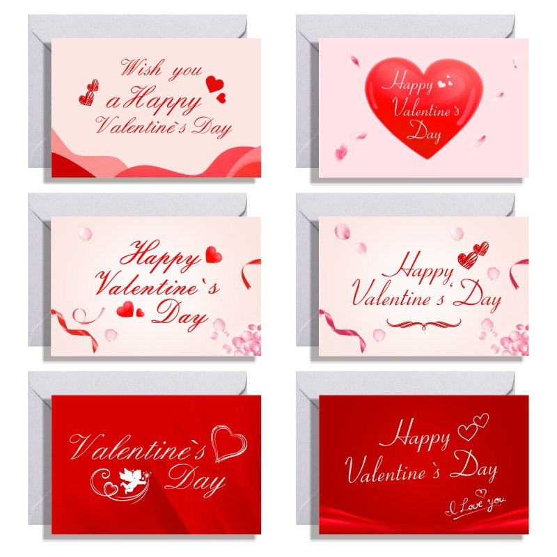 HAPPY VALENTINE'S DAY情人节小卡片小贺卡+信封+贴纸 DX185