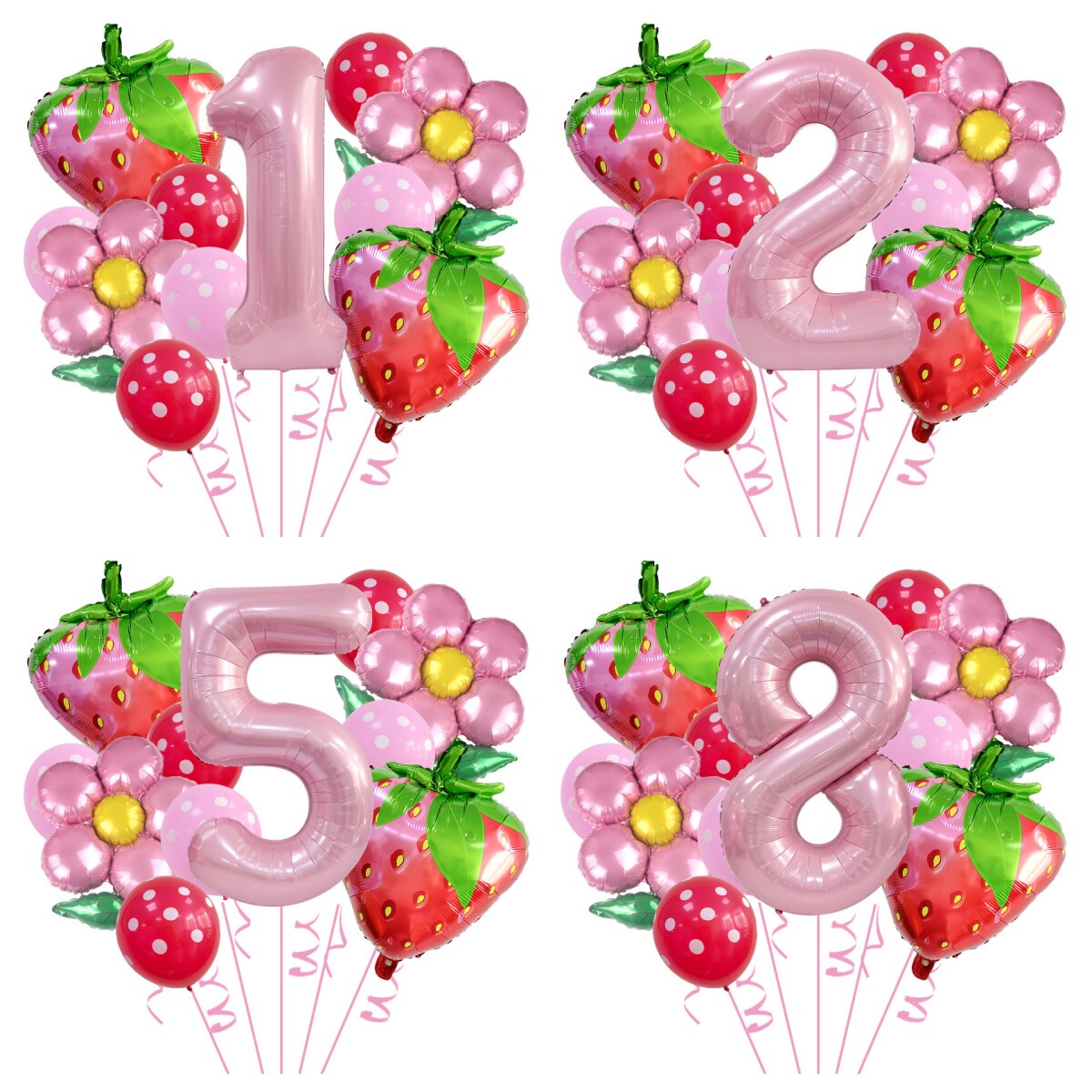 1-9数字气球套装 节日生日派对草莓花朵 PT-ST-H731