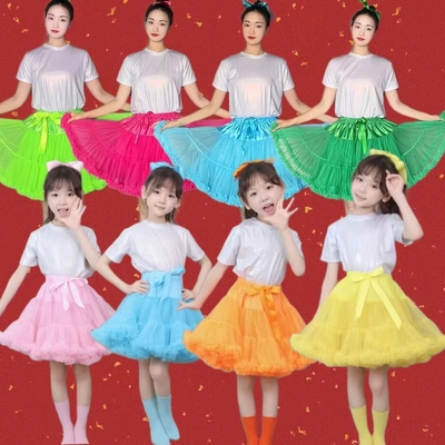 新款成人团体啦啦操一路花开舞蹈演出服青春活力糖果色舞蹈表演服