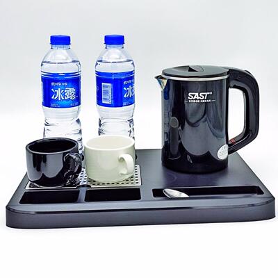 锦江之星华住七天联连锁酒店专用迷你双层小容量电热水壶托盘套装