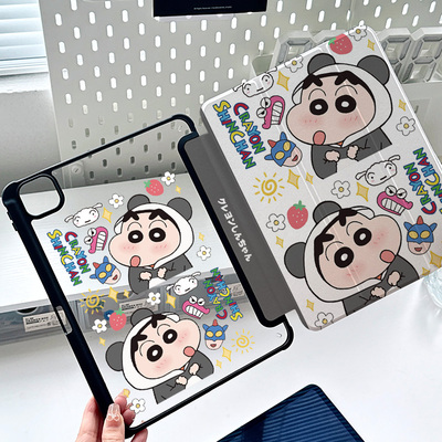 卡通小新ipad壳保护套2025款matepadair12简约air11.5寸11.5s亚克力12.2保护壳带笔槽air7熊猫新仔11英寸10.9