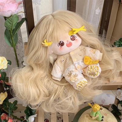 20cm棉花娃娃假发高温丝