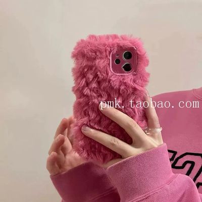 毛绒gt7/v50s/gt3玫红gt2/V30少女v60s/OPPO真我gtneo6se新年手机壳v70realme15pro+/12/10s少女心V13v11手提