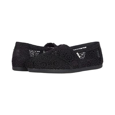 代购TOMS女士豆豆鞋透气柔软轻便防滑黑色编织纹理套脚式