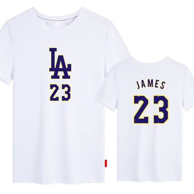 詹姆斯湖人队服勒布朗短袖t恤衫