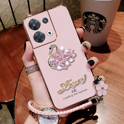 opporeno8硅胶创意手机壳小天鹅