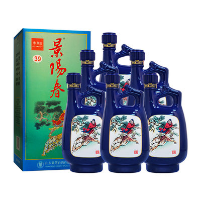 景芝39度500ml新品景阳春小老虎浓香低度山东年货送礼白酒整箱6瓶