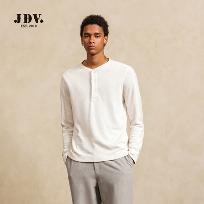 同款纯色长袖男士复古新品亨利