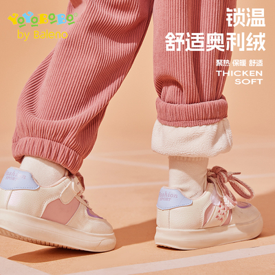 班尼路童装YBB系列儿童加绒裤子超好看女孩休闲裤女童灯芯绒长裤P