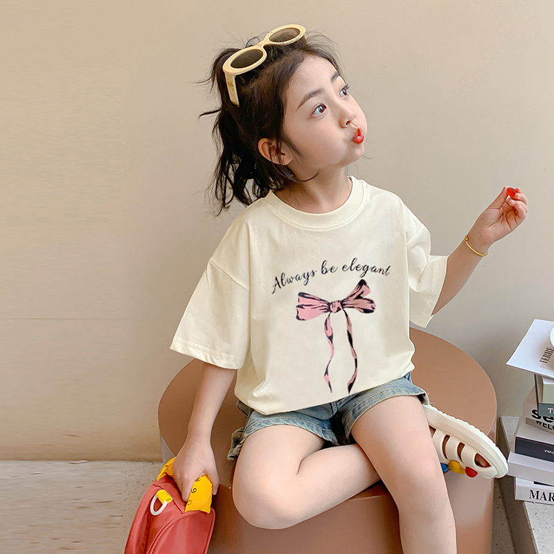 女童短袖t恤2024夏季新款儿童体恤半袖上衣女孩凉感洋气宝宝夏装 商品图