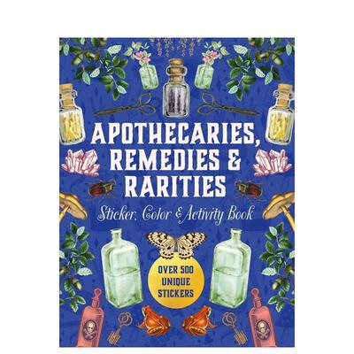 【预售】药剂师、药方与奇物：填色活动书（含500多张贴纸） Apothecaries， Remedies and Rarities - Sticker 英文进口原版贴纸