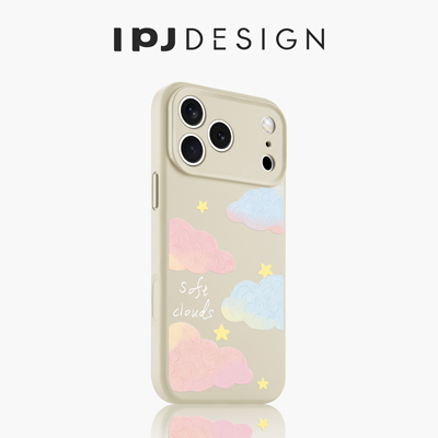 IPJ彩色油画云朵液态手机壳17适用于iphone16promax苹果15PRO手机壳13卡通14套12硅胶防摔