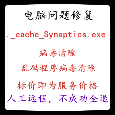 电脑系统._cache_Synaptics.exe病毒删除乱码程序病毒清除