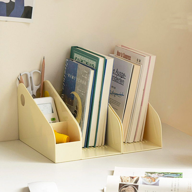 书桌书立架笔筒书本收纳盒办公室桌面文件文具多层整理盒简易书架_虎窝淘