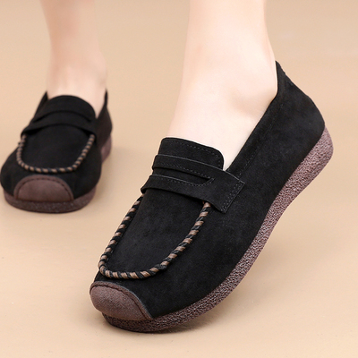 豆豆鞋平底懒人浅口妈妈鞋