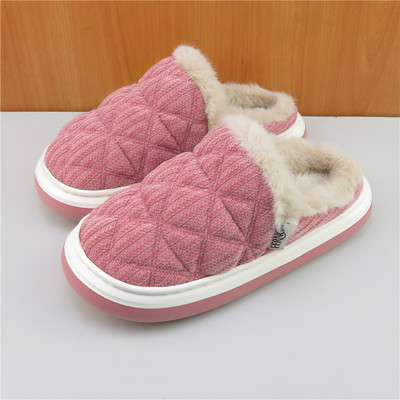 冬季保暖防滑棉拖鞋女半包跟