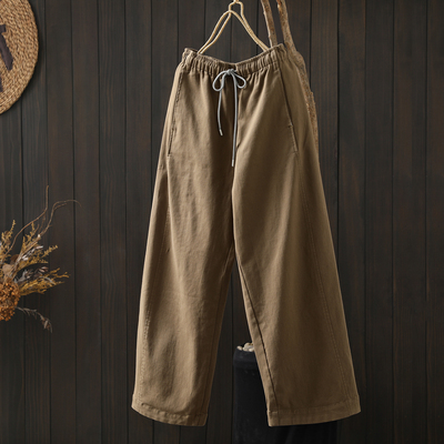 女裤子2026新款春季高弹力洗水棉纯色宽松外穿显瘦百搭下装休闲裤