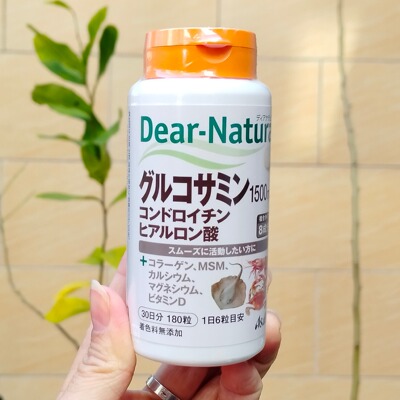 日本代购朝日DearNatura葡萄氨糖胺鲨鱼软骨素玻尿酸骨骼关节补钙