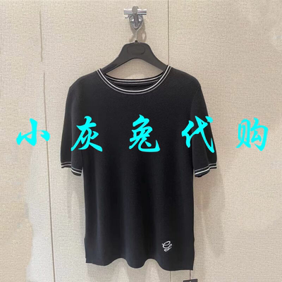 小灰兔正品代购2023夏新款圆领针织短袖T恤女1399580-4T17511-005