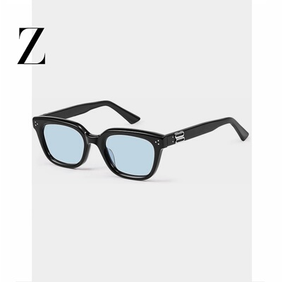 Musee于适同款蓝色太阳镜男近视