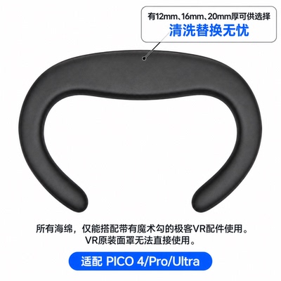 Geekvr适配Pico 4系列Quest 3系列苹果VR的面罩冰丝棉