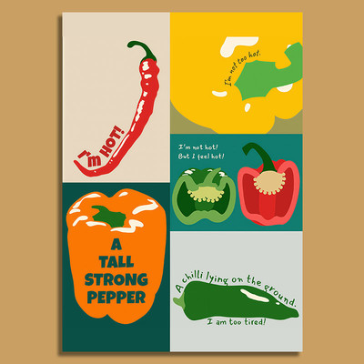 夏日野餐趣味艺术番茄海报