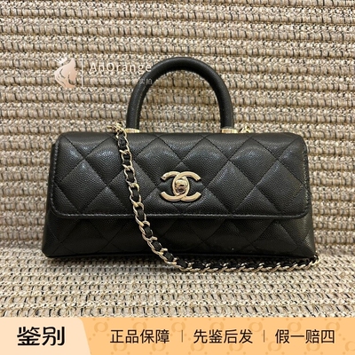Chanel香奈儿牛皮横版手柄单肩包