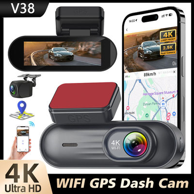 Soam 4K Dash Cam Mini Car Dvr Dual Lens GPS WiFi 24h Parking