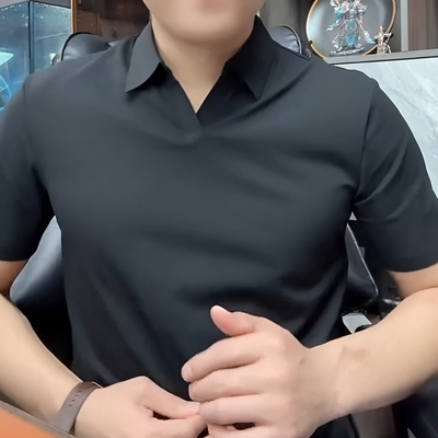 9889夏季新款男士翻领短袖T恤