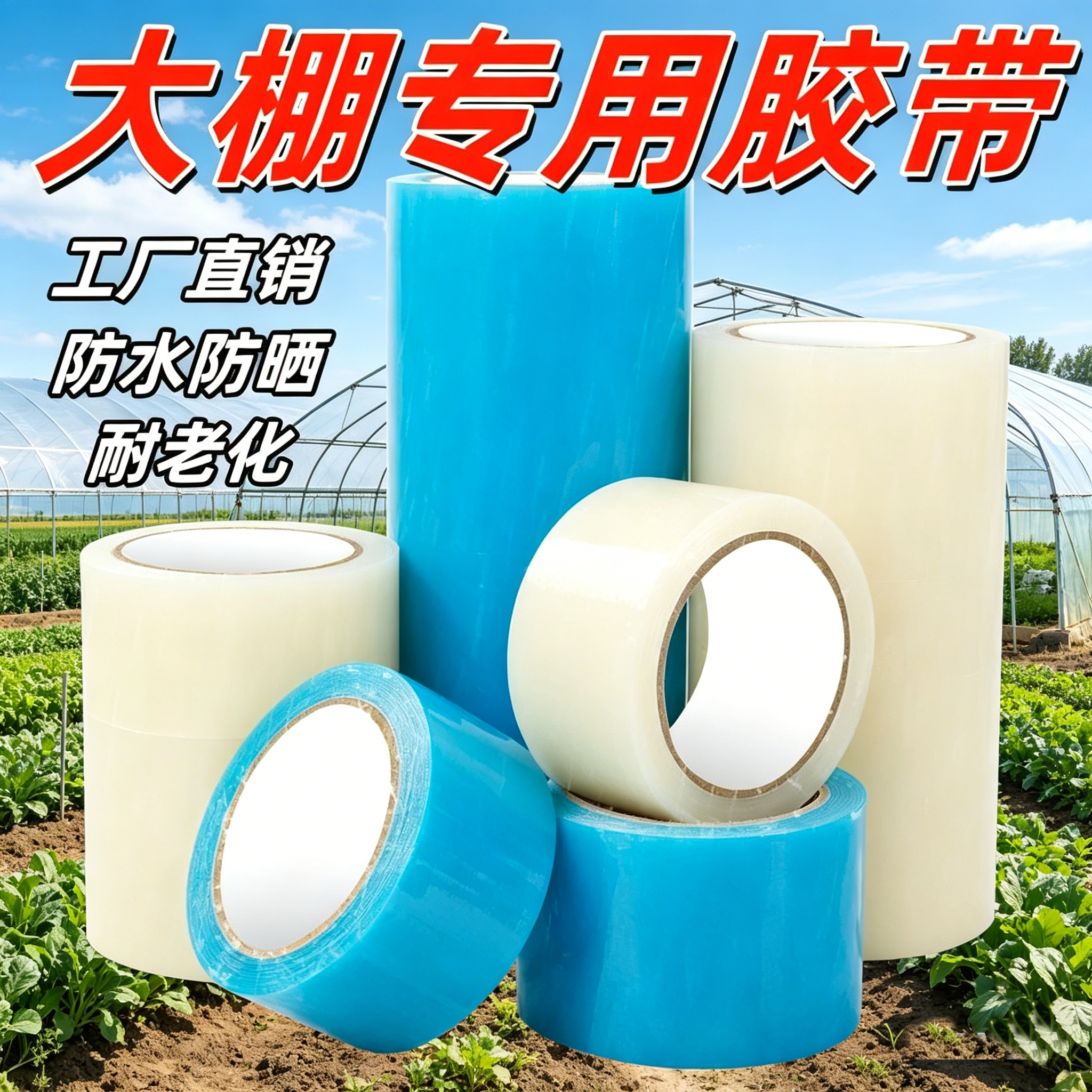 大棚膜修补专用胶带大棚胶带修补用高粘薄膜修复防水防冻加厚补膜