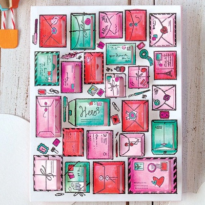 7705信封 Scrapbook DIY手账 剪贴簿相册卡片TPR透明硅胶印章